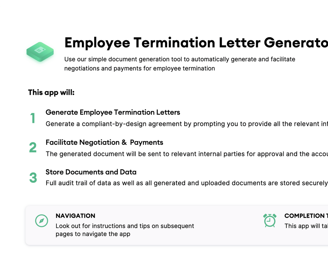 Employee Letter Termination & Severance Agreement Template - Checkbox